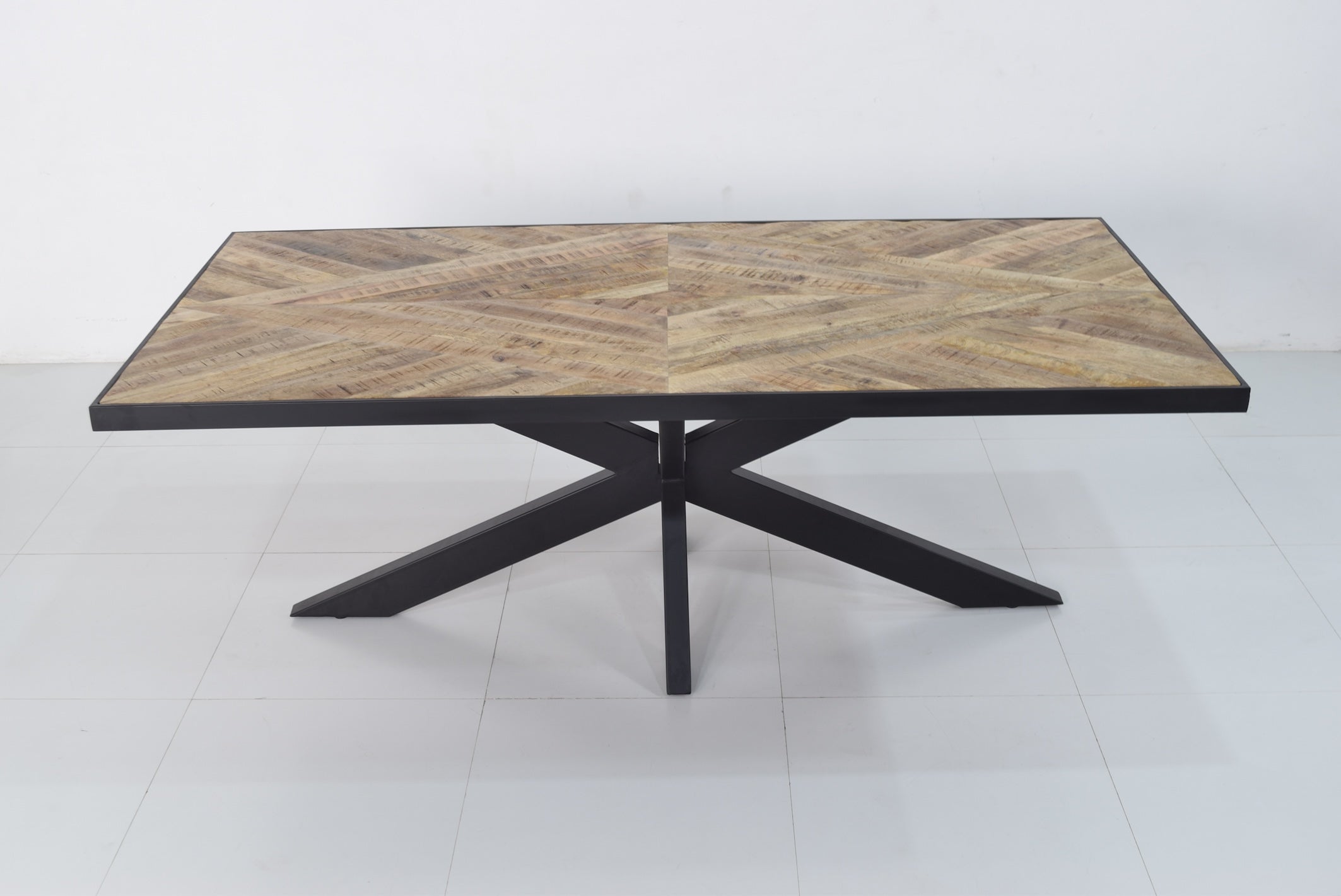 Laguna Industrial Style Mango Wood Industrial Dining Table with Black ...