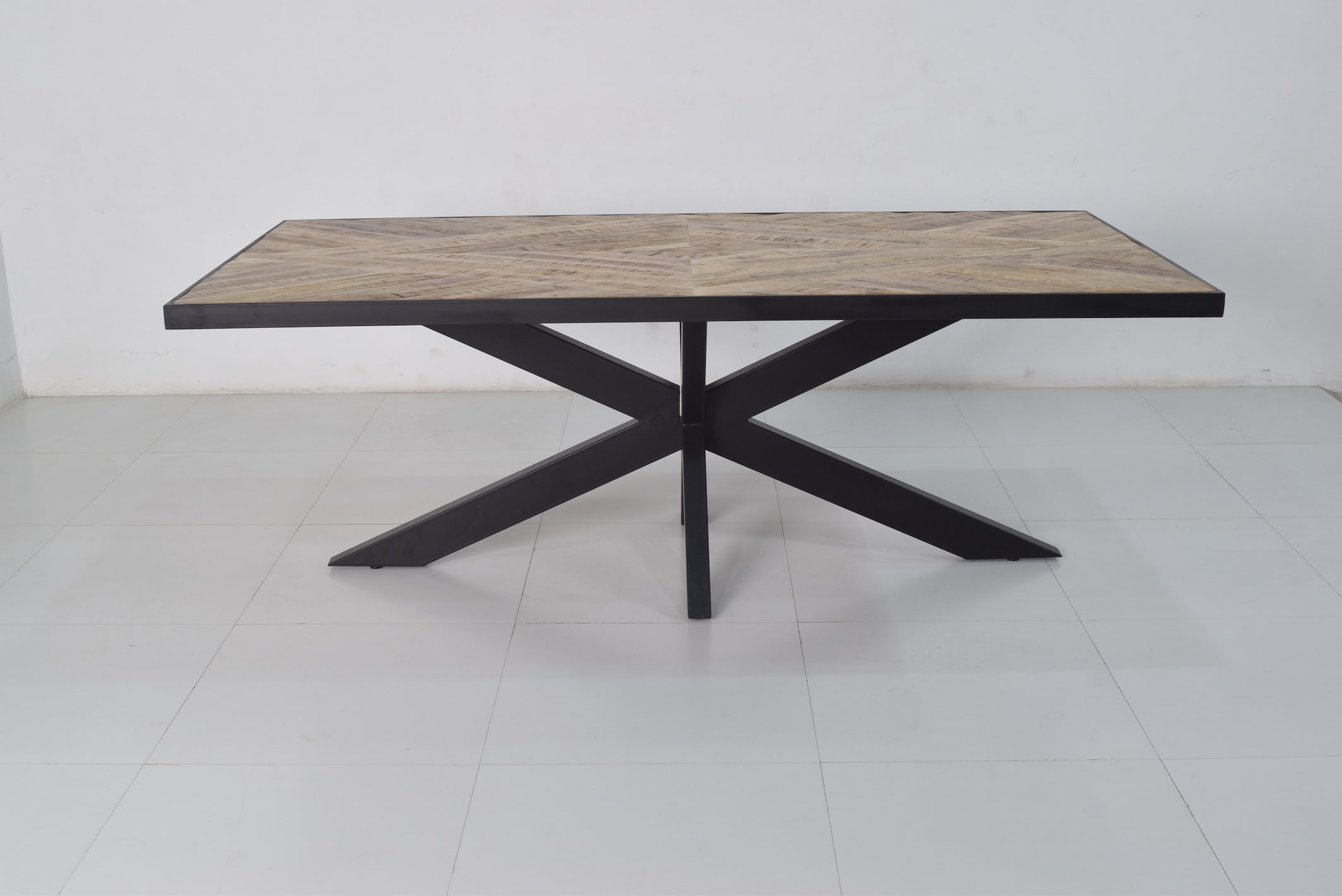 Laguna Industrial Style Mango Wood Industrial Dining Table with Black ...