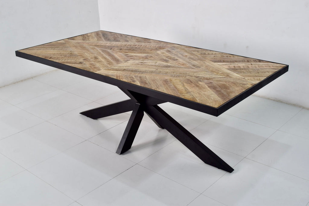 Laguna Industrial Style Mango Wood Industrial Dining Table with Black ...