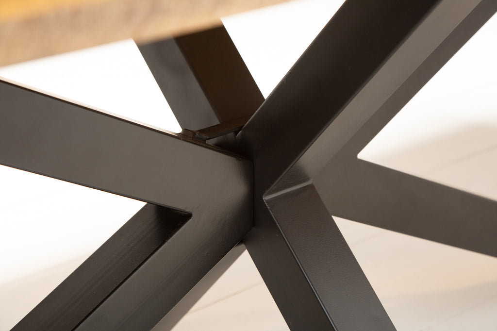 Galaxie Solid Mango Wood Industrial Dining Table with Star Shaped Fram ...