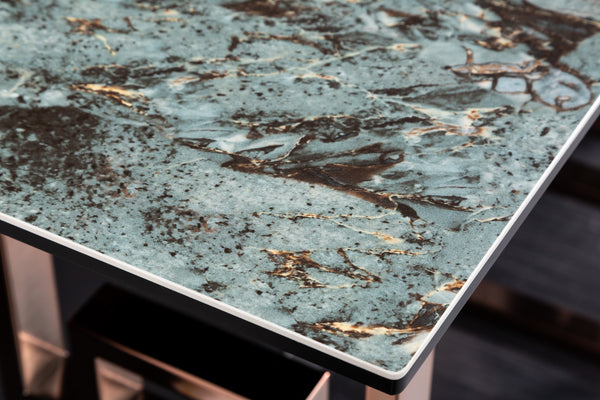 Atlantis Design Console Table Ceramic in Turquoise Marble Look 100 cm ...
